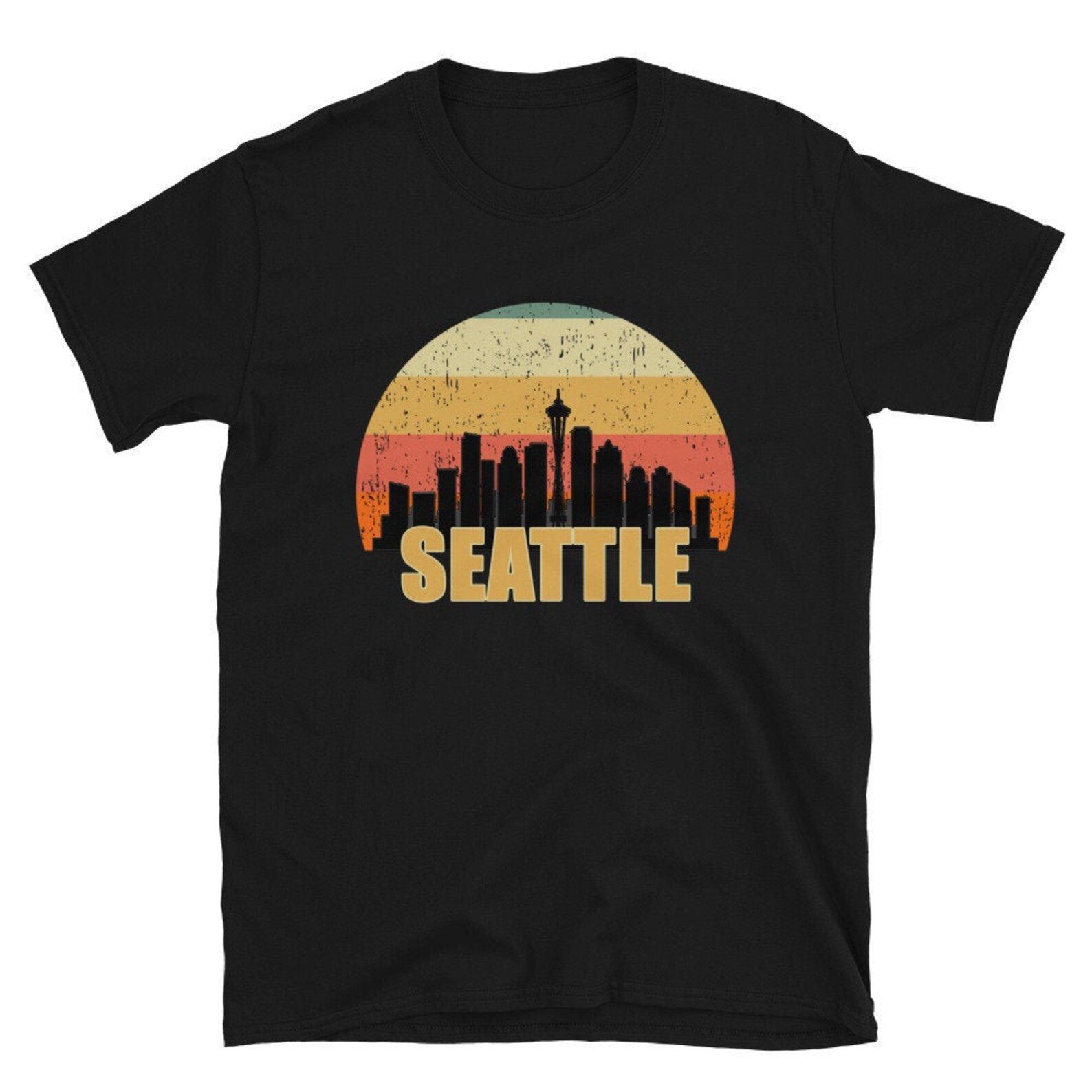 Seattle Skyline Silhouette T-shirt Emerald City Shirt - Etsy