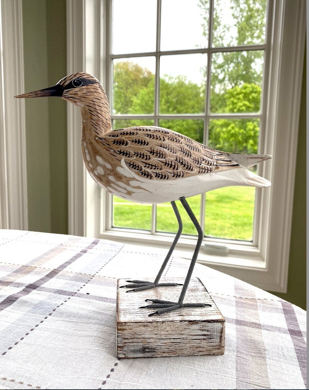 Hand Painted Wooden Sandpiper Bird - Coastal Decor (10"h) - Etsy