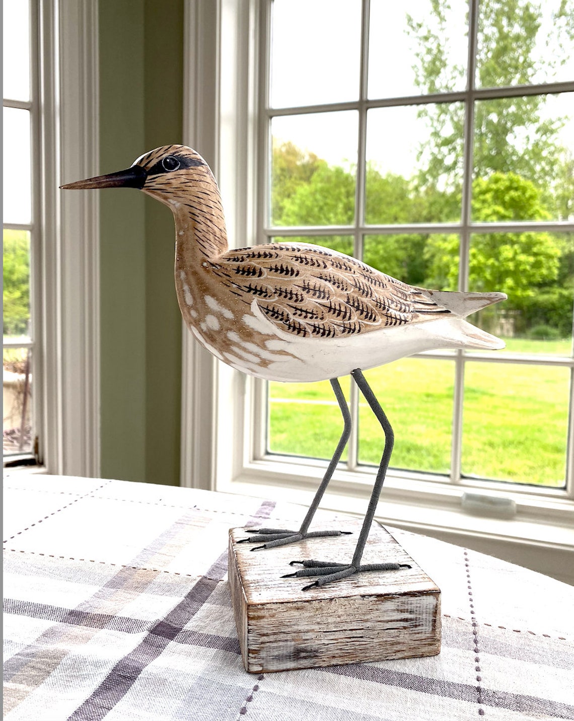 Hand Painted Wooden Sandpiper Bird - Coastal Decor (10"h) - Etsy