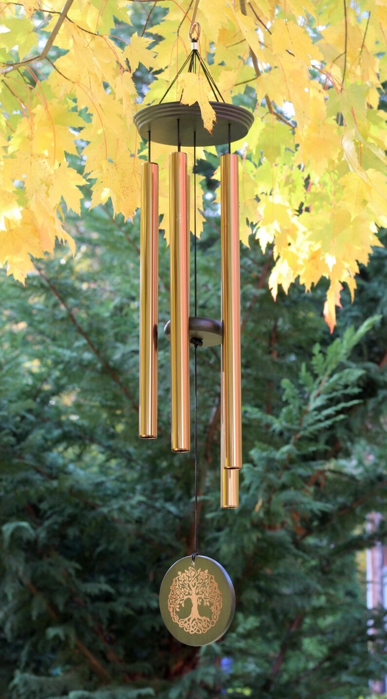 Large Outdoor Wind Chime – Deep, Soothing Tones, Tree of Life Accent 38 ...