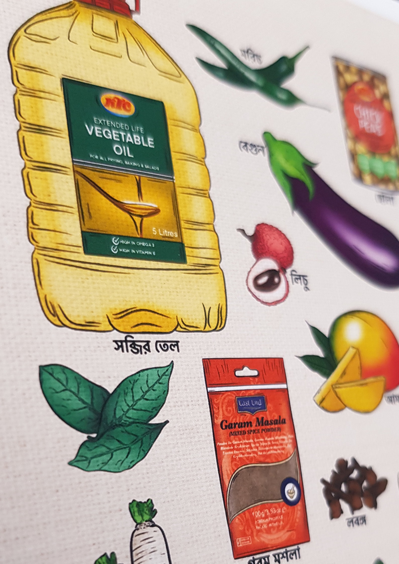 Bangladesh Bengali Cooking Kitchen in Colour Art Print / Wall Print ...