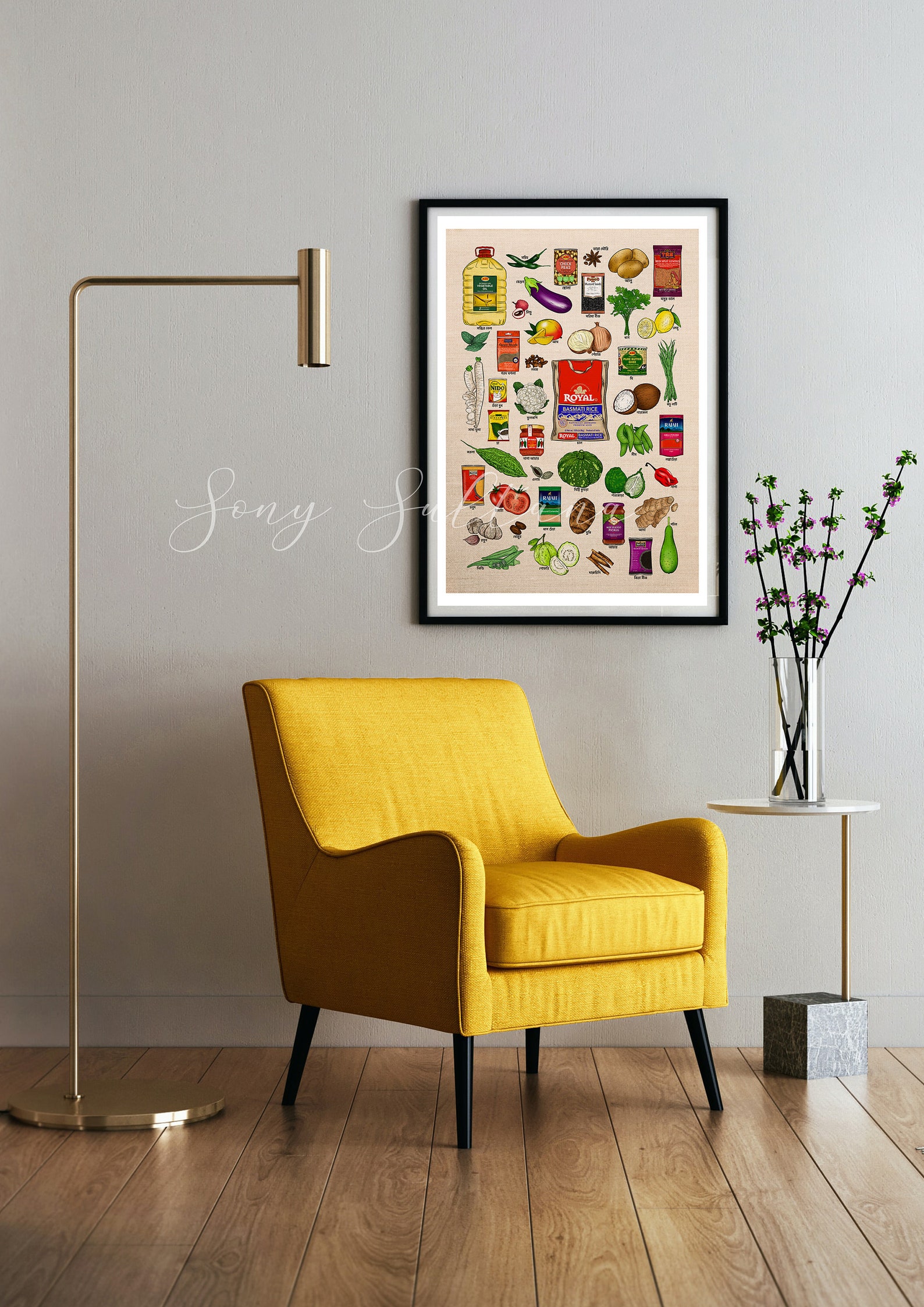 Bangladesh Bengali Cooking Kitchen in Colour Art Print / Wall Print ...