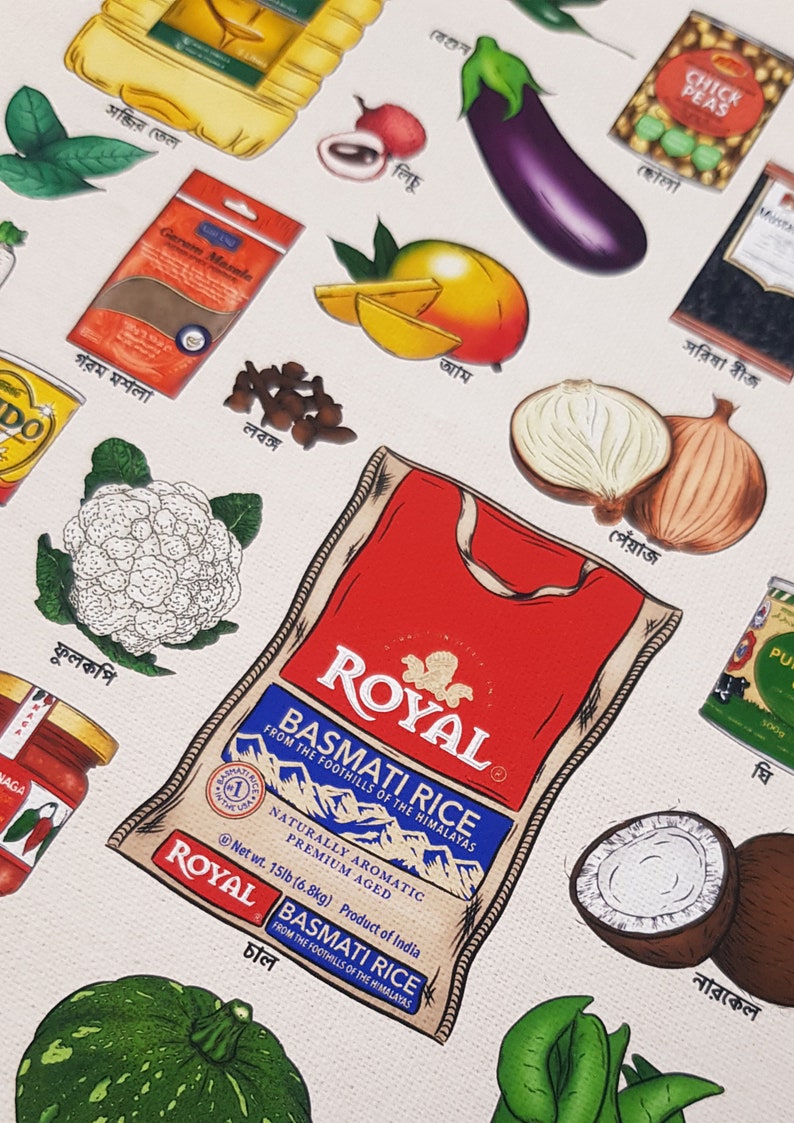 Bangladesh Bengali Cooking Kitchen in Colour Art Print / Wall Print ...