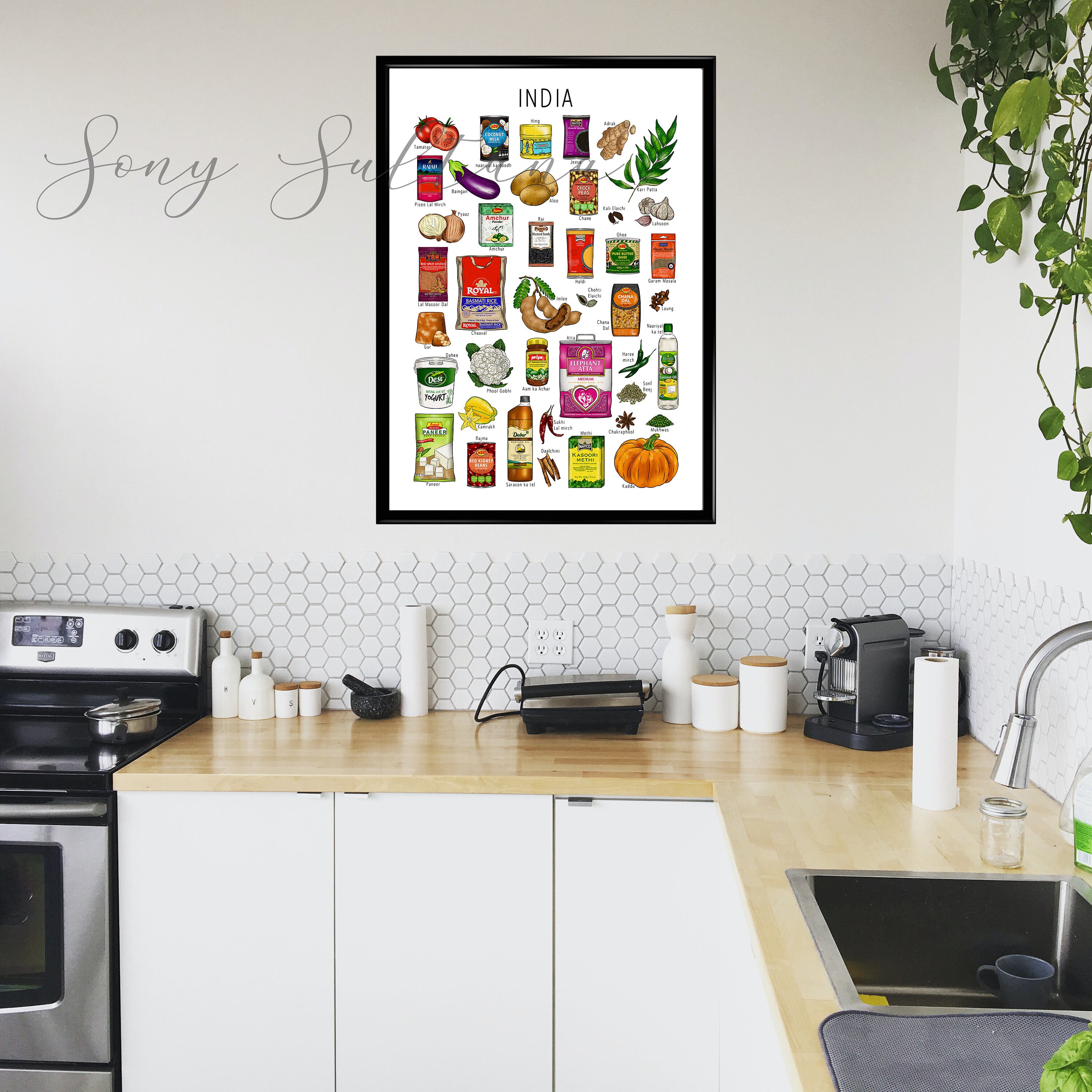 India Indian Cooking Kitchen in Colour Art Print / Wall Print - Etsy