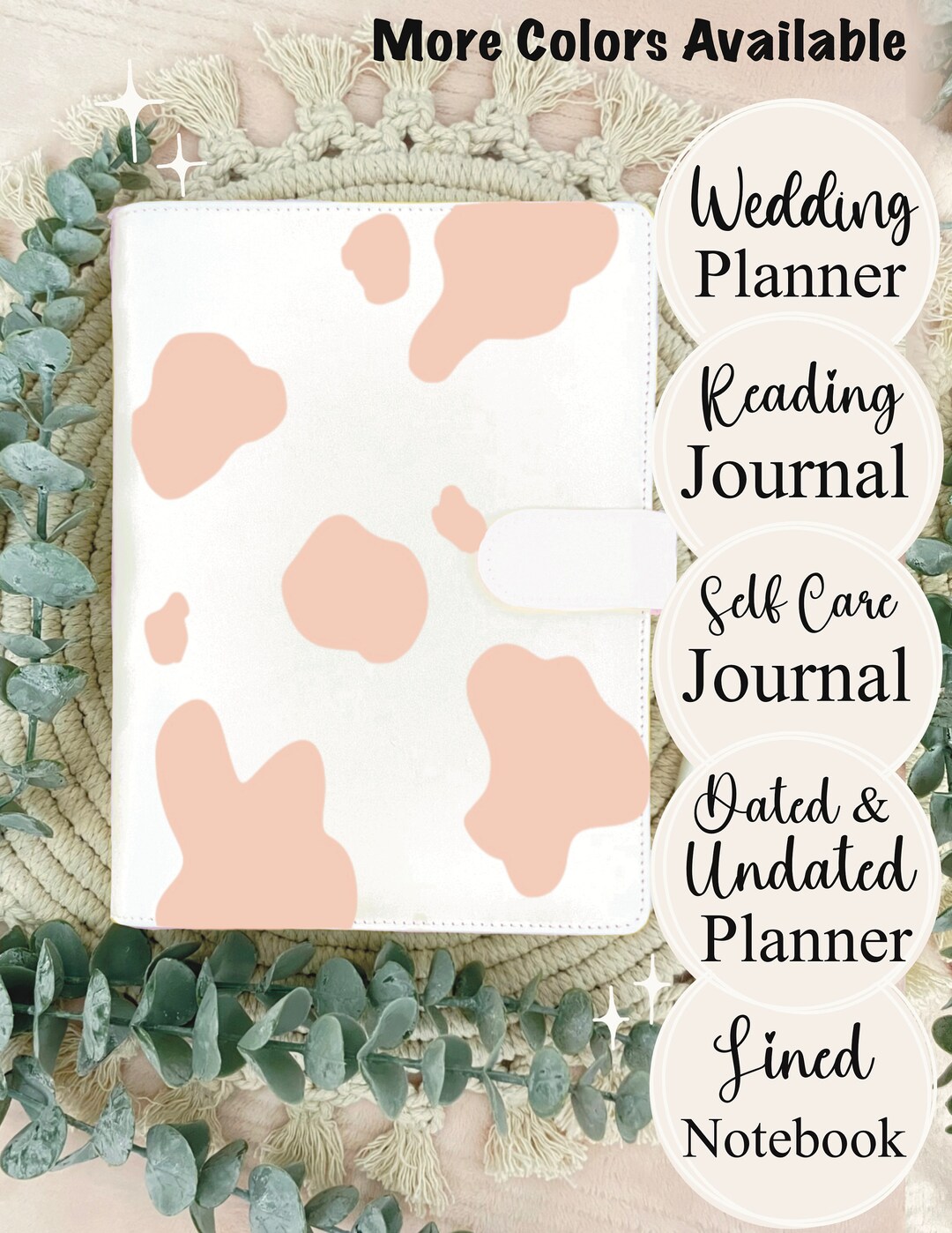 Pink Cow Pink Cow Fur Lover Leather Binder Monthly Planner Wedding ...