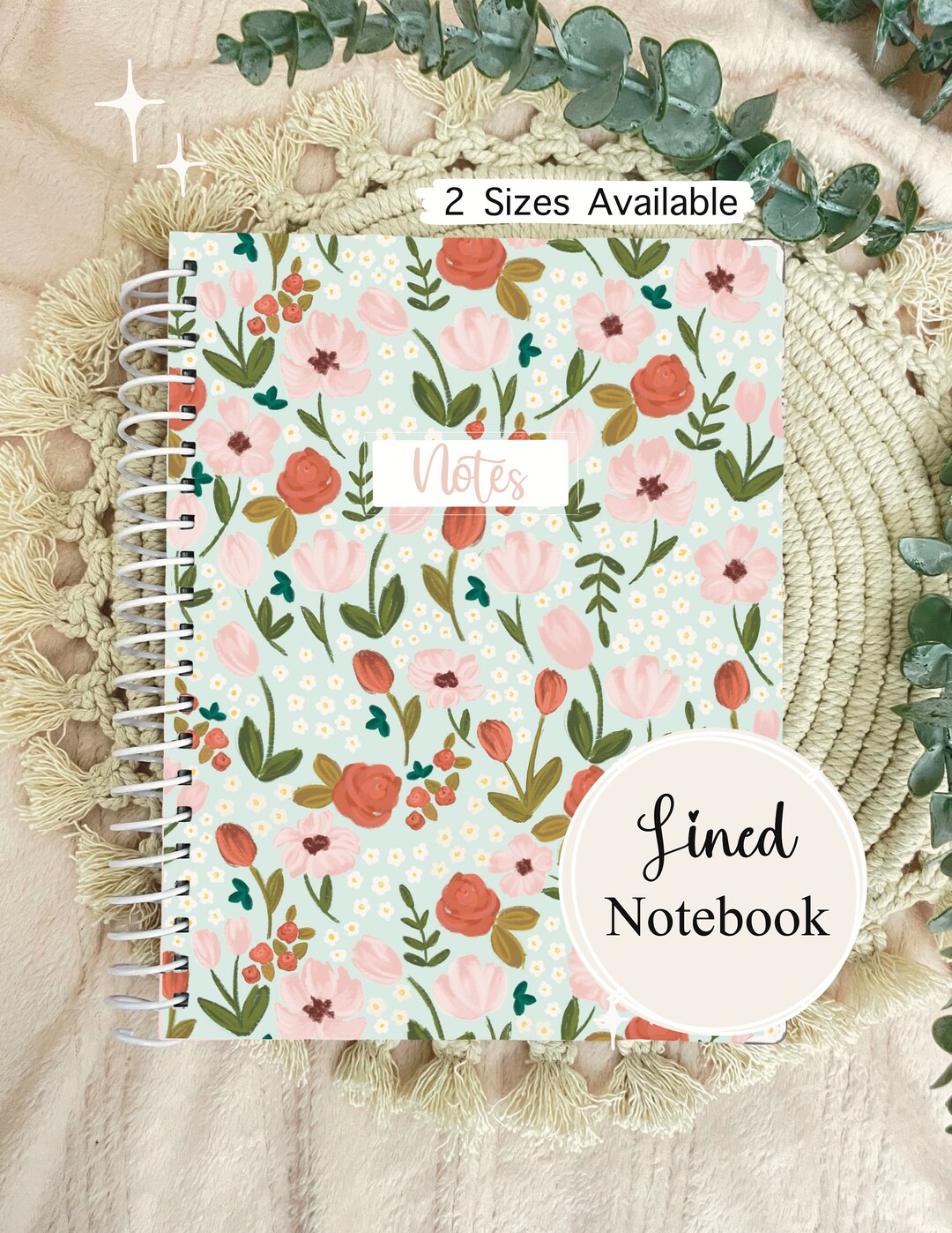 Spiral Bound Lined Notebook | Journal | Florals - Etsy