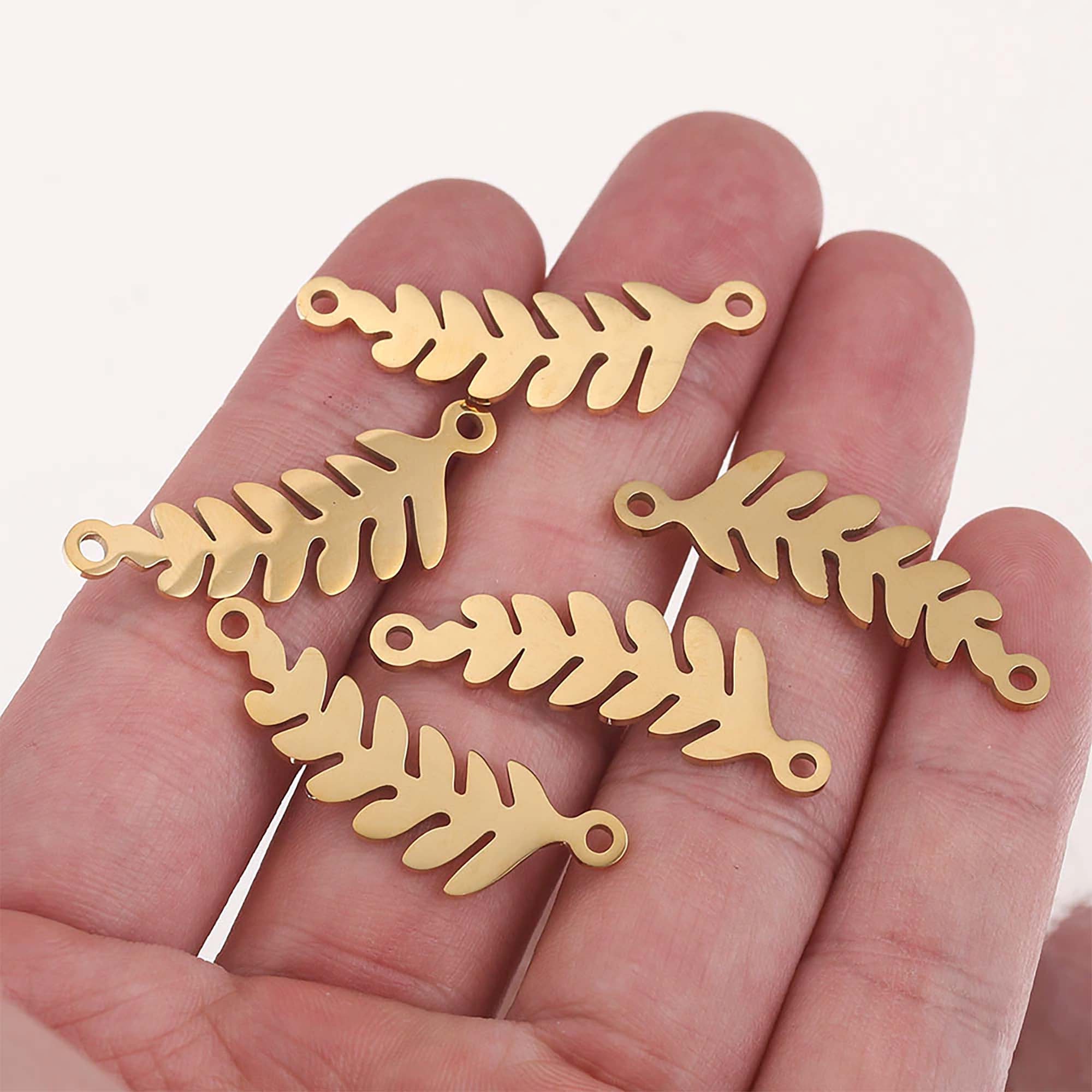 Tree Leaf Connector in Stainless Steel Gold Color for - Etsy