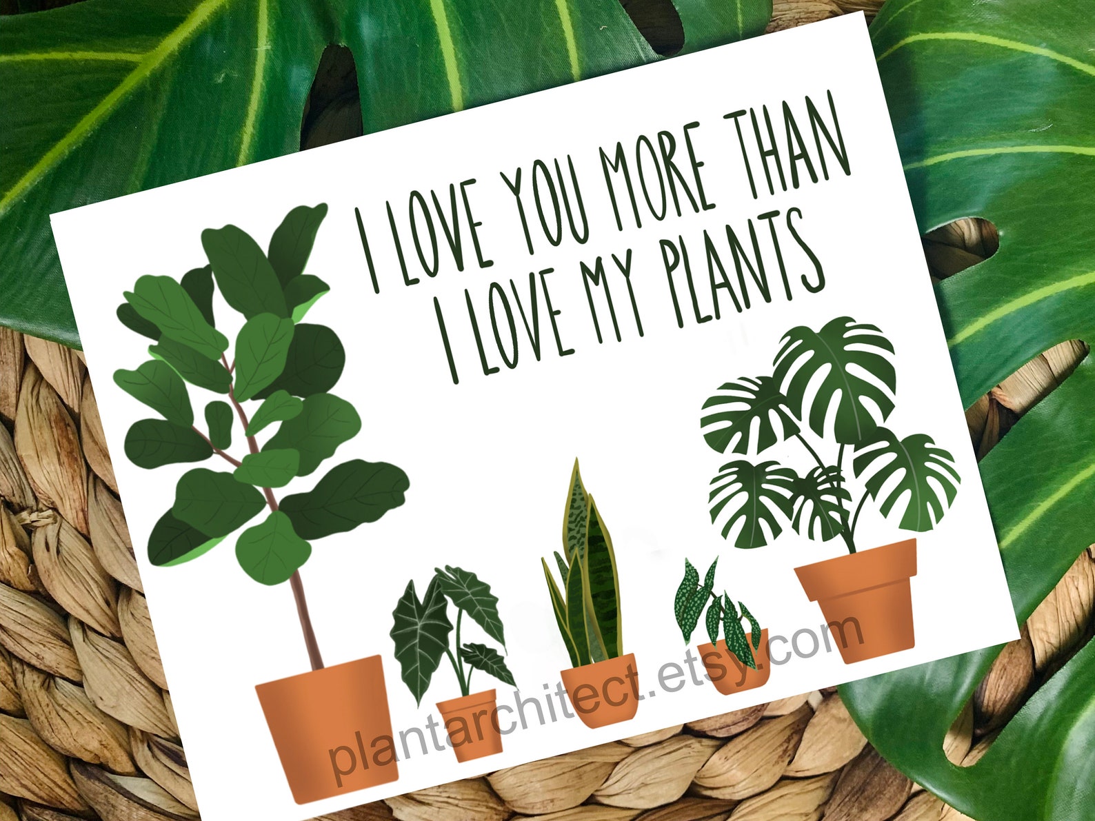 Digital Valentine's Day Card for Plant Lovers I Love You More Than I ...
