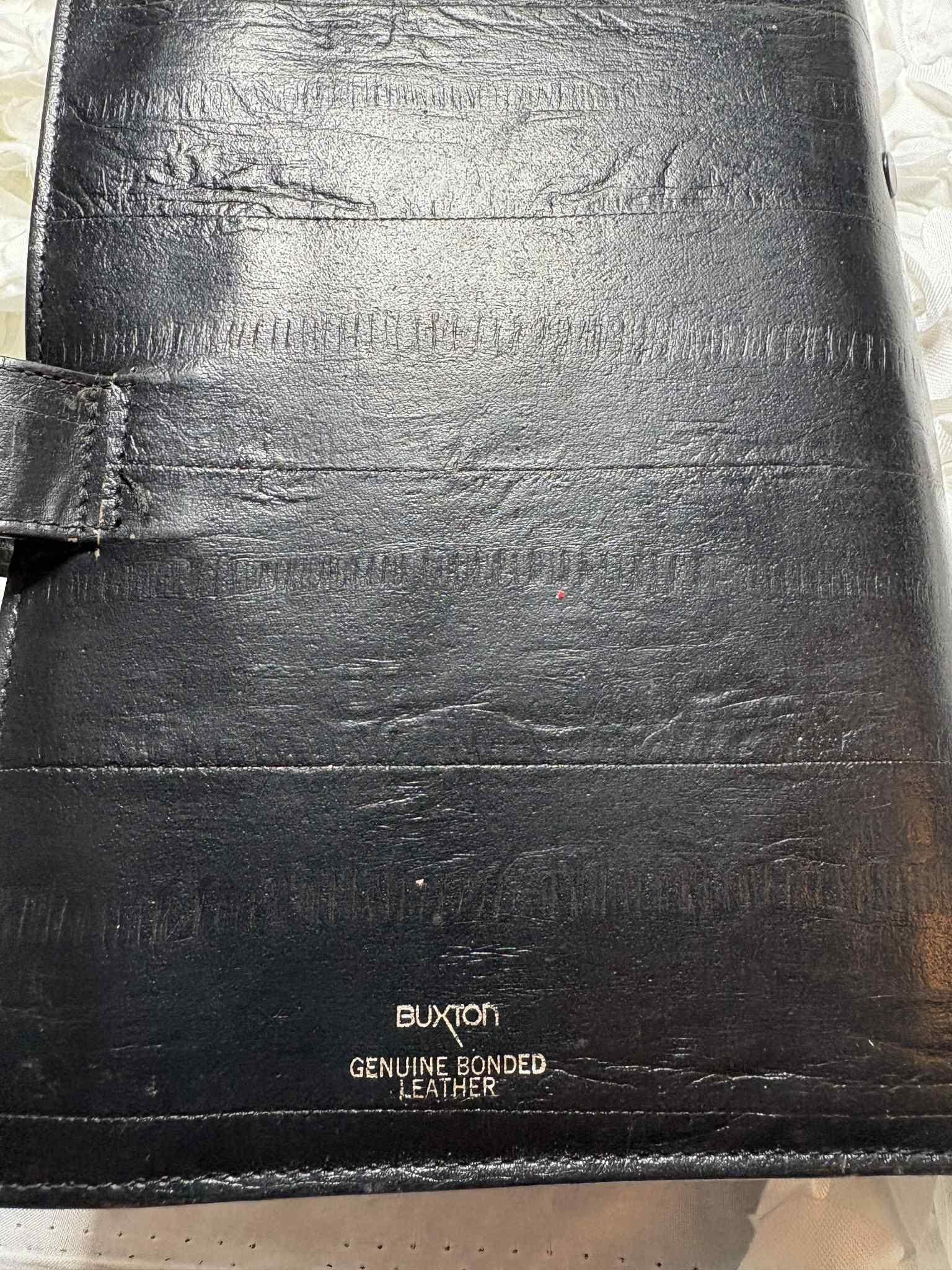Buxton Black Leather Day Planner 6 Ring Binder 7.5” Organizer Snap ...