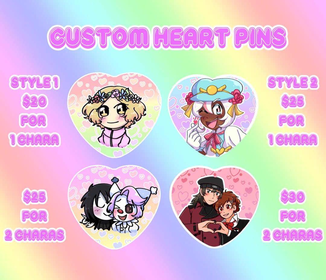 Custom Heart Button Commisssions - Etsy