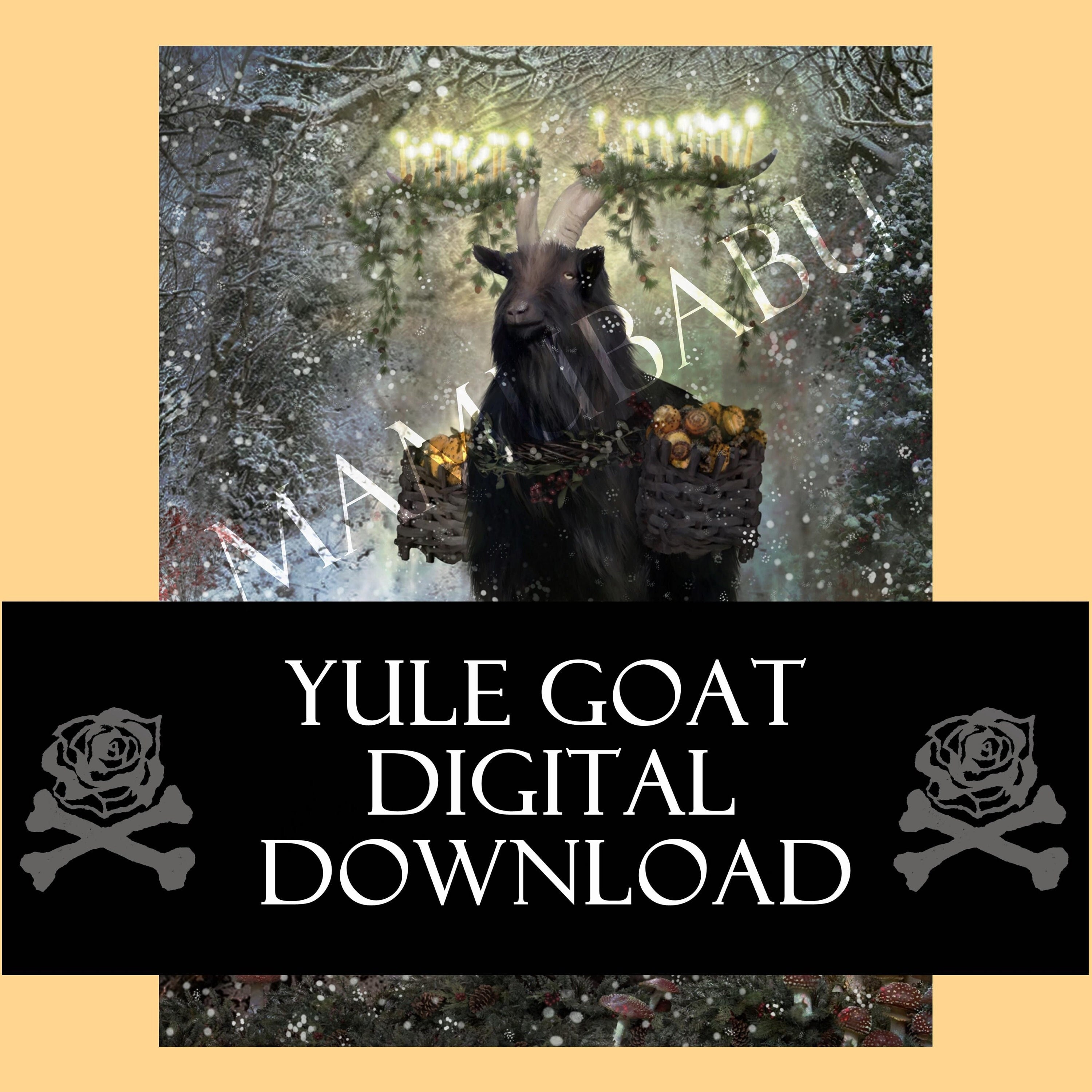 Yule Goat Digital Download, Yule Log, Pagan Calendar, Pagan Christmas ...