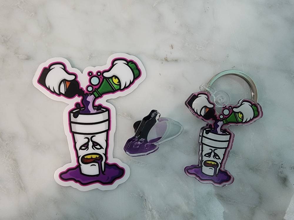 Lean Pour Sticker, Keychain and Pin - Etsy
