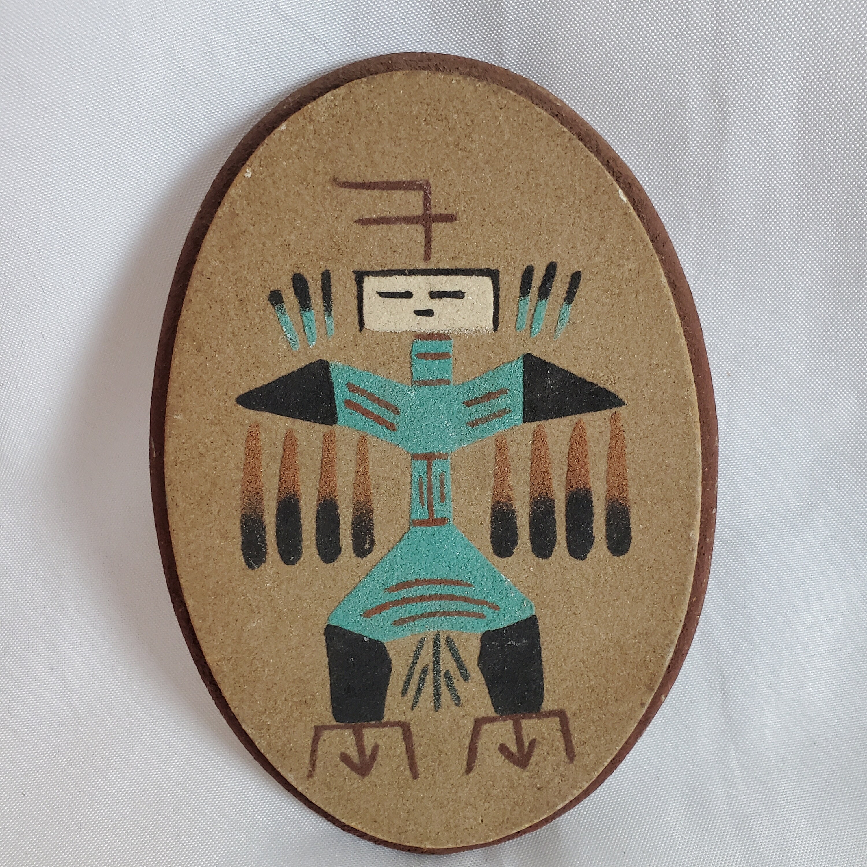 Thunder People Navajo Sand Painting, Bert Tsosie Vtg Southwest Native ...