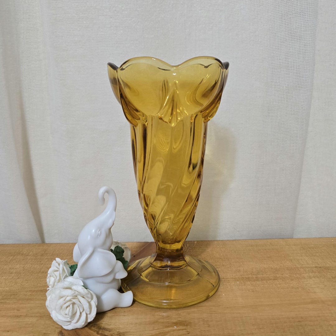 Sowerby Ellison Amber Glass Vase: Vintage Art Deco Bud Vase - Etsy