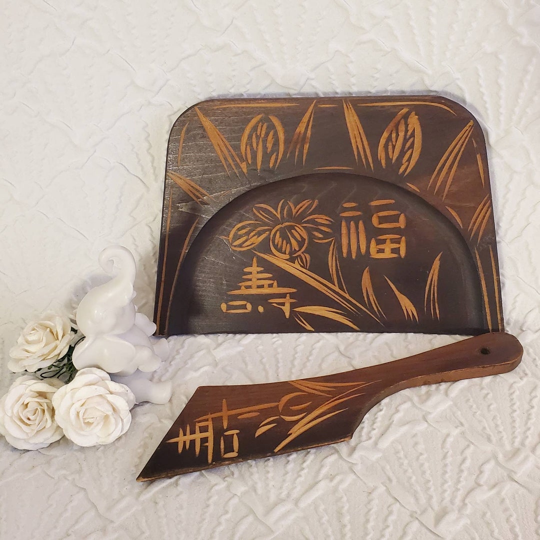 1930s Japanese Wood Crumb Tray and Scraper Handmade Silent - Etsy