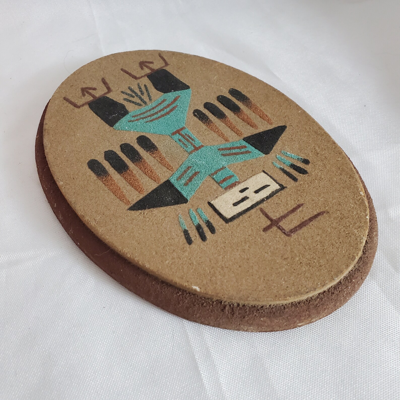 Thunder People Navajo Sand Painting, Bert Tsosie Vtg Southwest Native ...