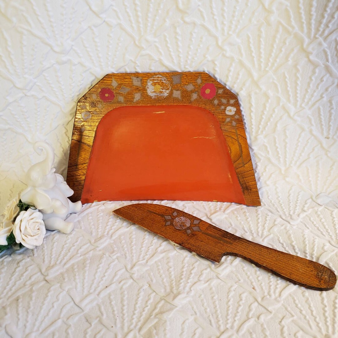 Vintage Japanese Wood Crumb Tray and Scraper, Wooden Silent Butler ...