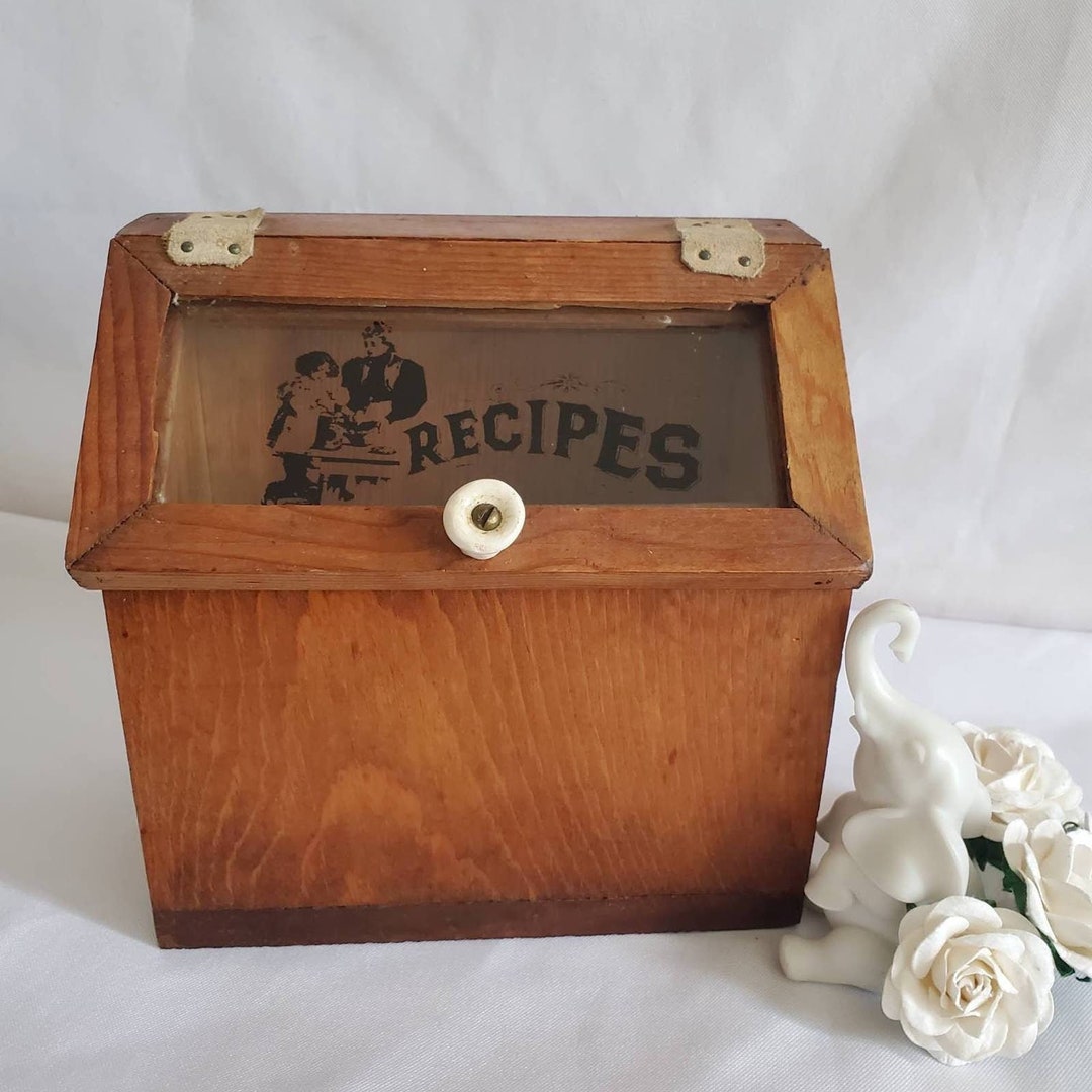 RARE 1920s Recipe Box, Mrs. Baker's Recipe Box, Collectible Wood ...