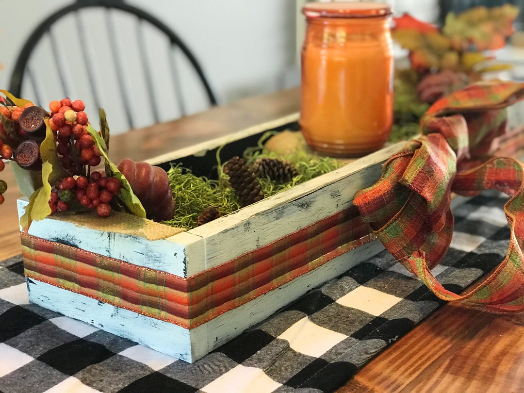 Handmade Wood Table Holiday Centerpiece, Thanksgiving Table Centerpiece ...