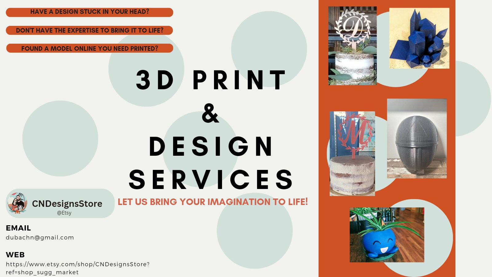 Custom 3D Printing Service: Bring Your Ideas to Life - Etsy