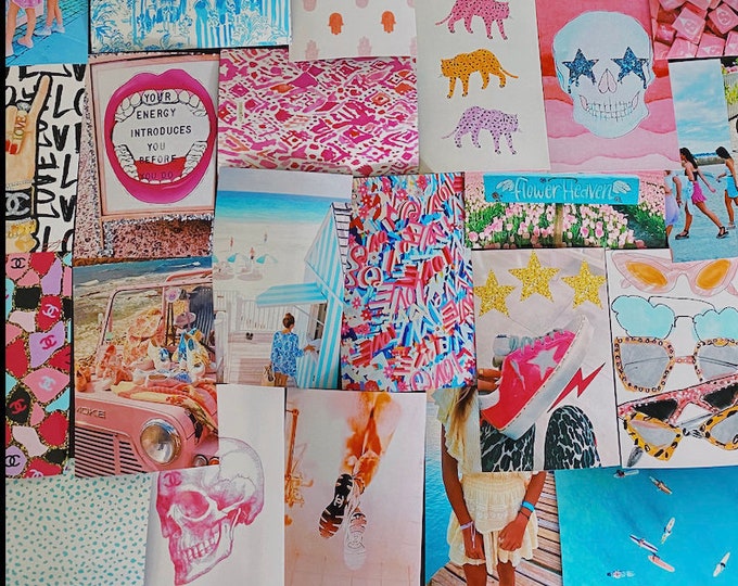Beachy Preppy Wall Collage Kit (digital Download) 50 Pcs - Etsy