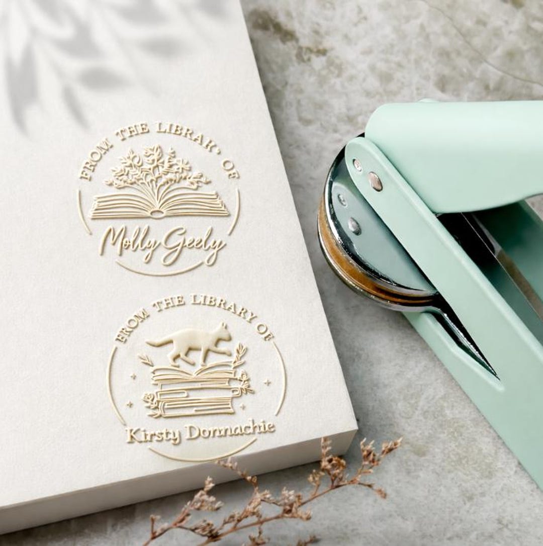 Custom Book Embosser – 54 Designs, Library Embosser Stamp, From the ...