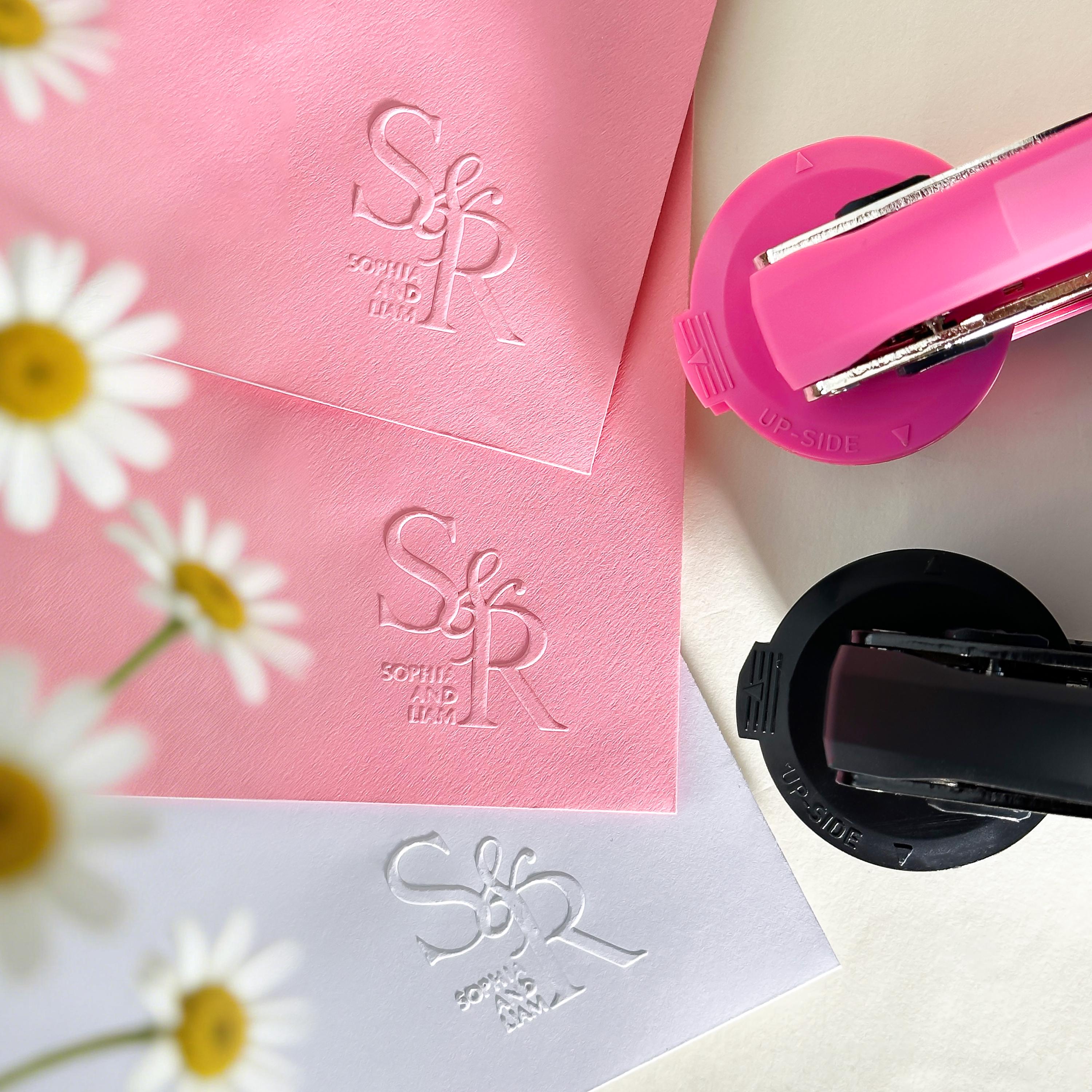 Custom Wedding Embosser Stamp, Personalized Monogram Embosser ...