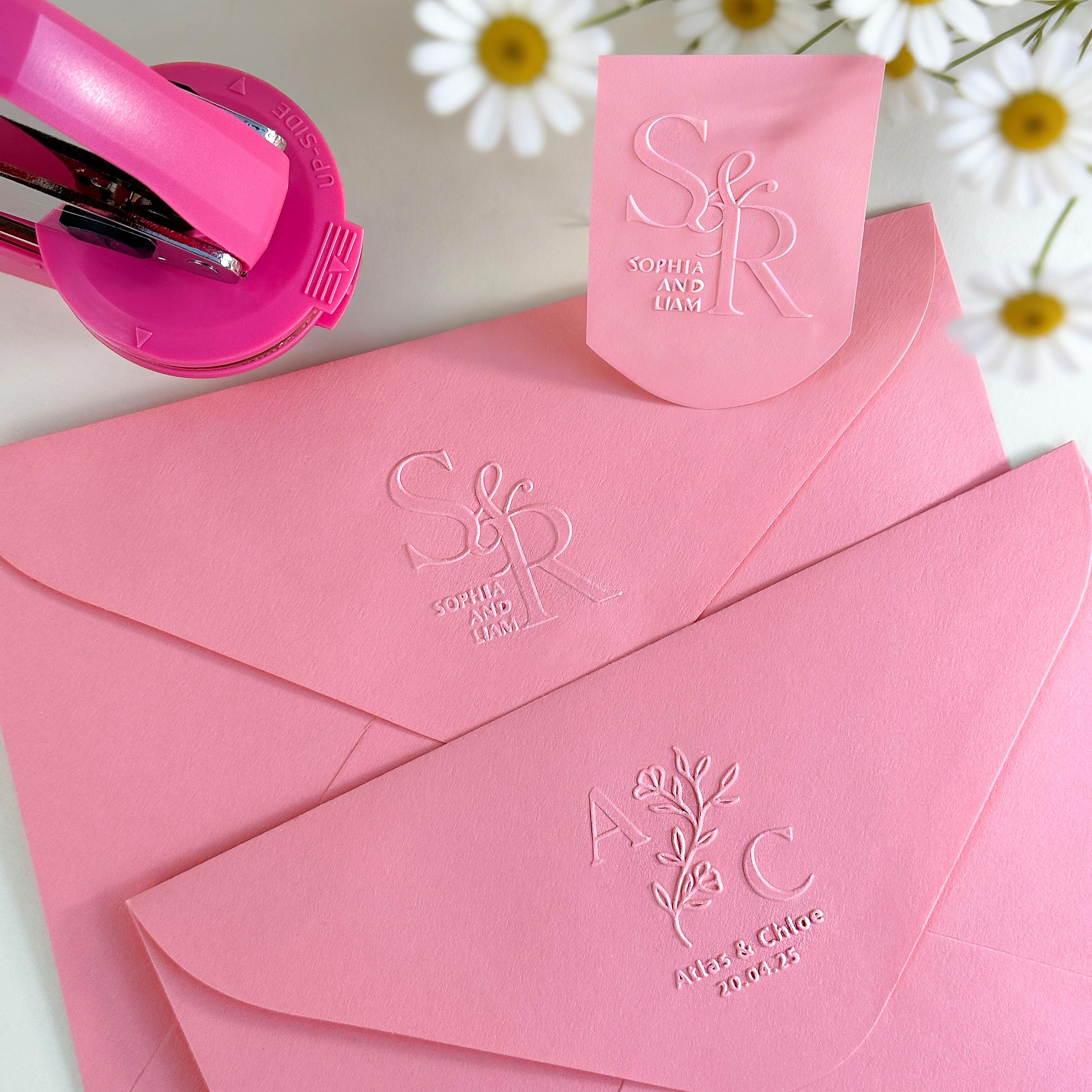 Custom Wedding Embosser Stamp, Personalized Monogram Embosser ...