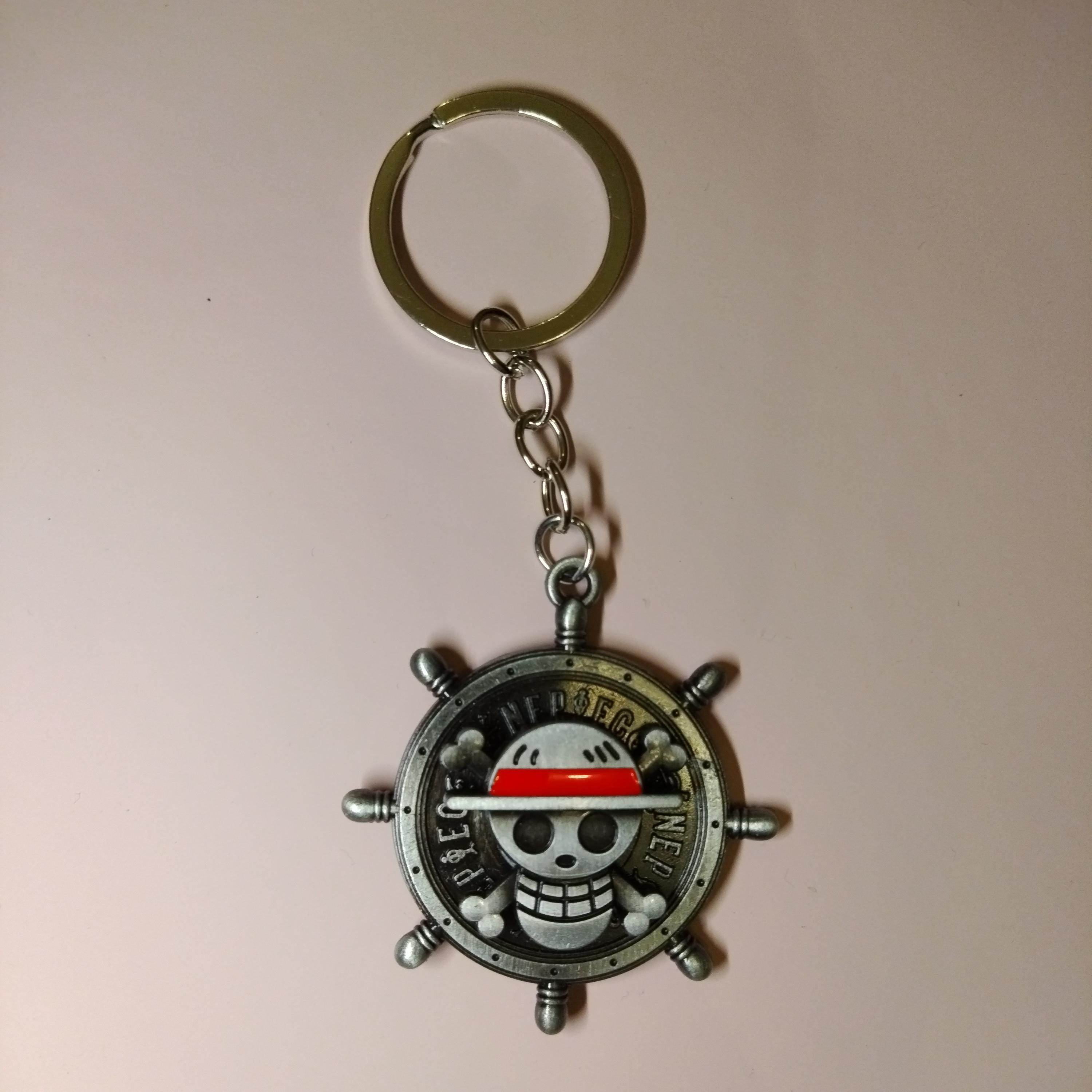 Anime One Piece Straw Hat Pirates Jolly Roger Rotating Skull Keyring - Etsy