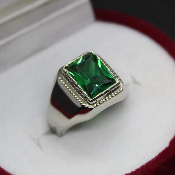 Lab Created 7 Carat Rare Square Shape Men and Women Green - Etsy