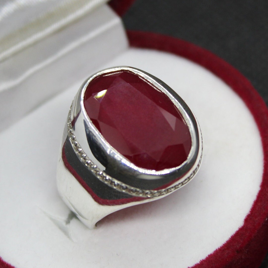 Rare Ruby Yaqoot Yaqut Yakoot Yakut Men and Women Ring in Sterling ...