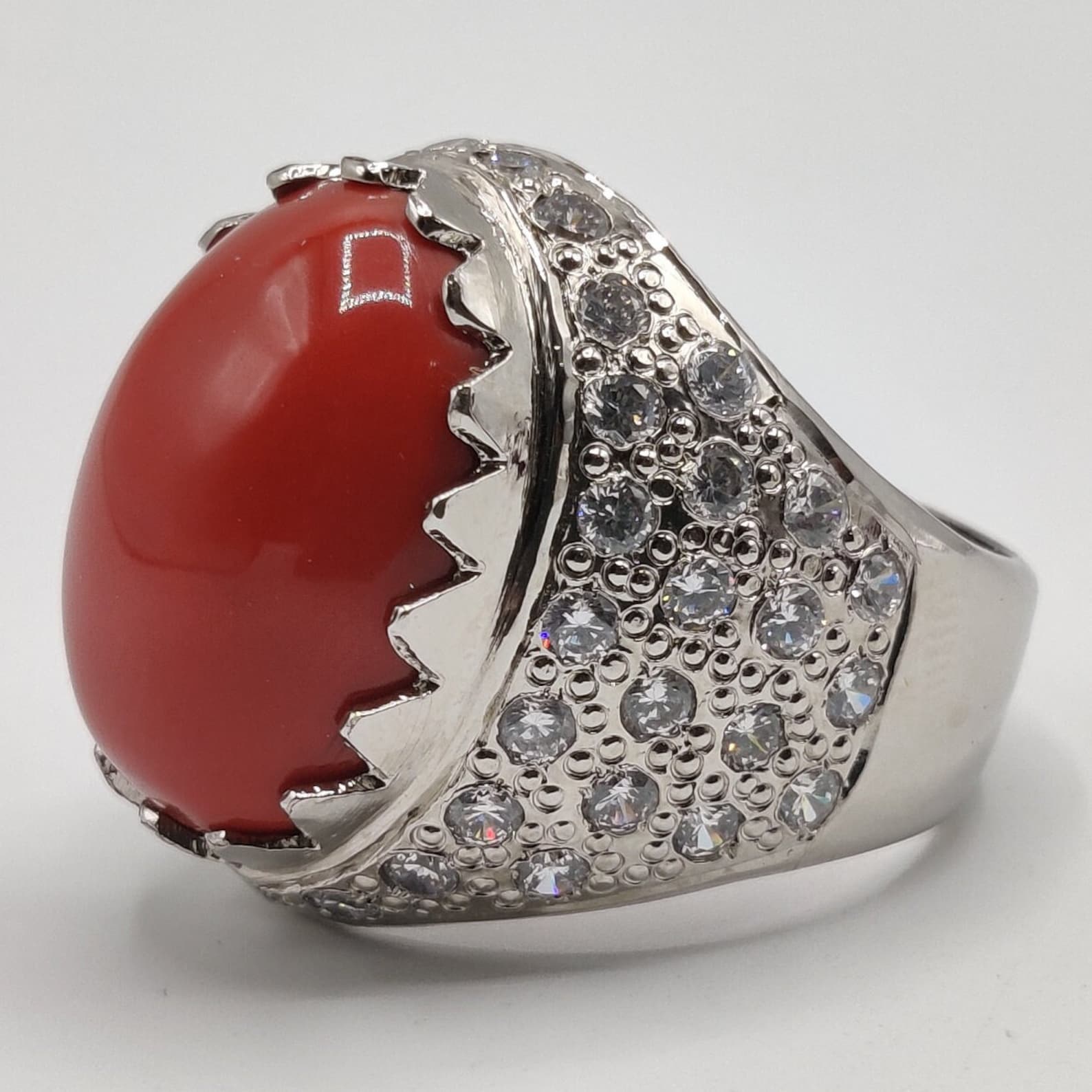 Beautiful Design Men and Women Coral Marjan Ring, 925 Sterling Silver ...