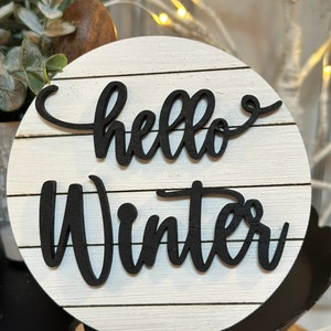 Winter Tiered Tray Decor Set | Winter Wonderland | Hello Winter Round ...