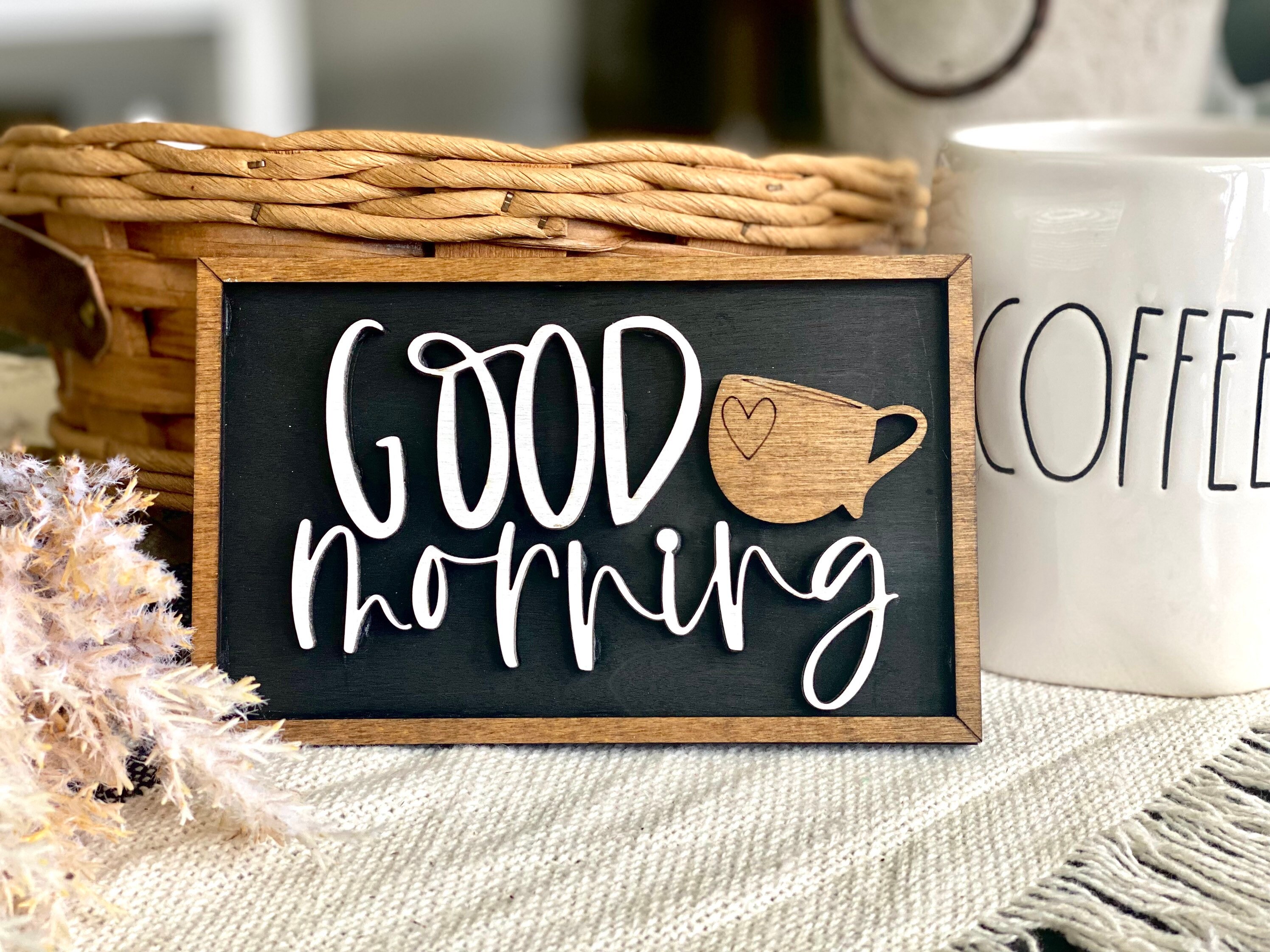 Coffee Barsign Good Morning Coffee Rustic Small Coffee - Etsy