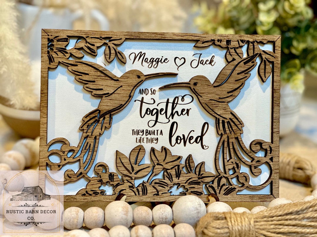 Personalized Wooden Sign, for Husband, Wife, Hummingbird, Christmas ...