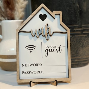 Mini Wifi Sign , Wifi Password Sign , Wifi Password Wooden Dry Erase ...
