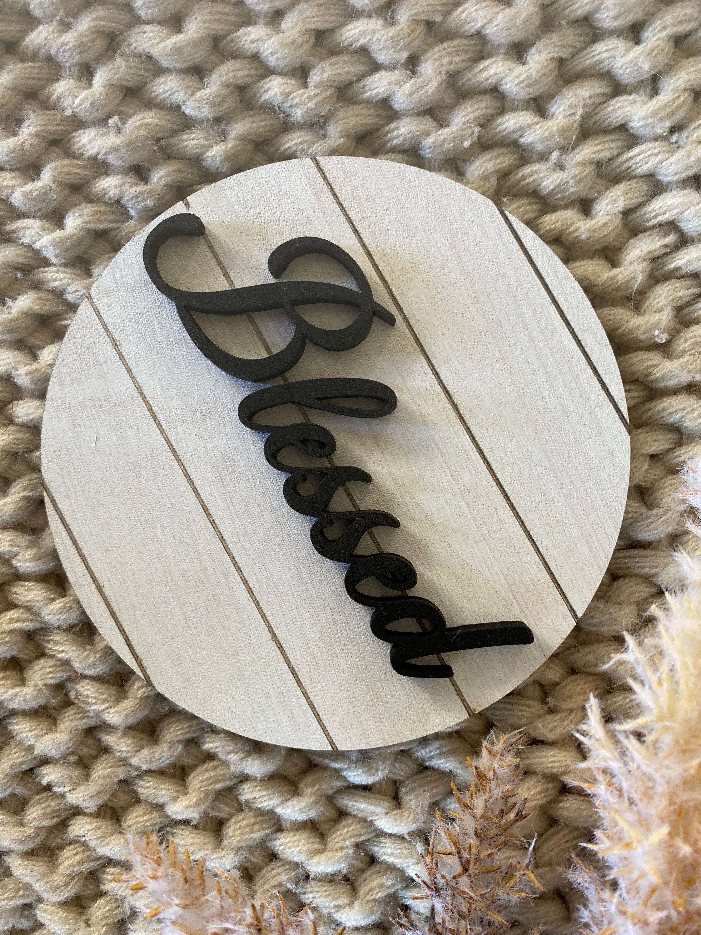 Tiered tray decor Blessed round sign /Tiered tray welcome sign /wooden ...