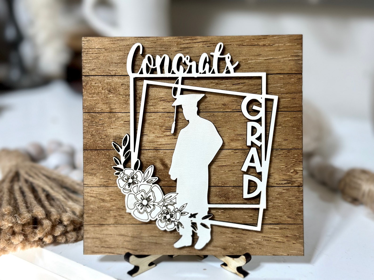 Graduation Tiered Tray Set | Class off 2024 | Boho Rustic Party Decor ...