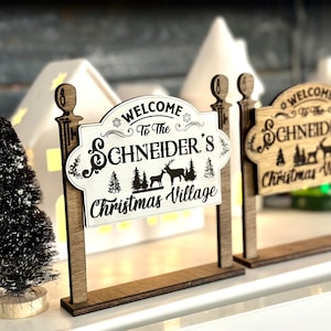 Personalized Christmas Village Sign, Welcome to Our Village Sign ...