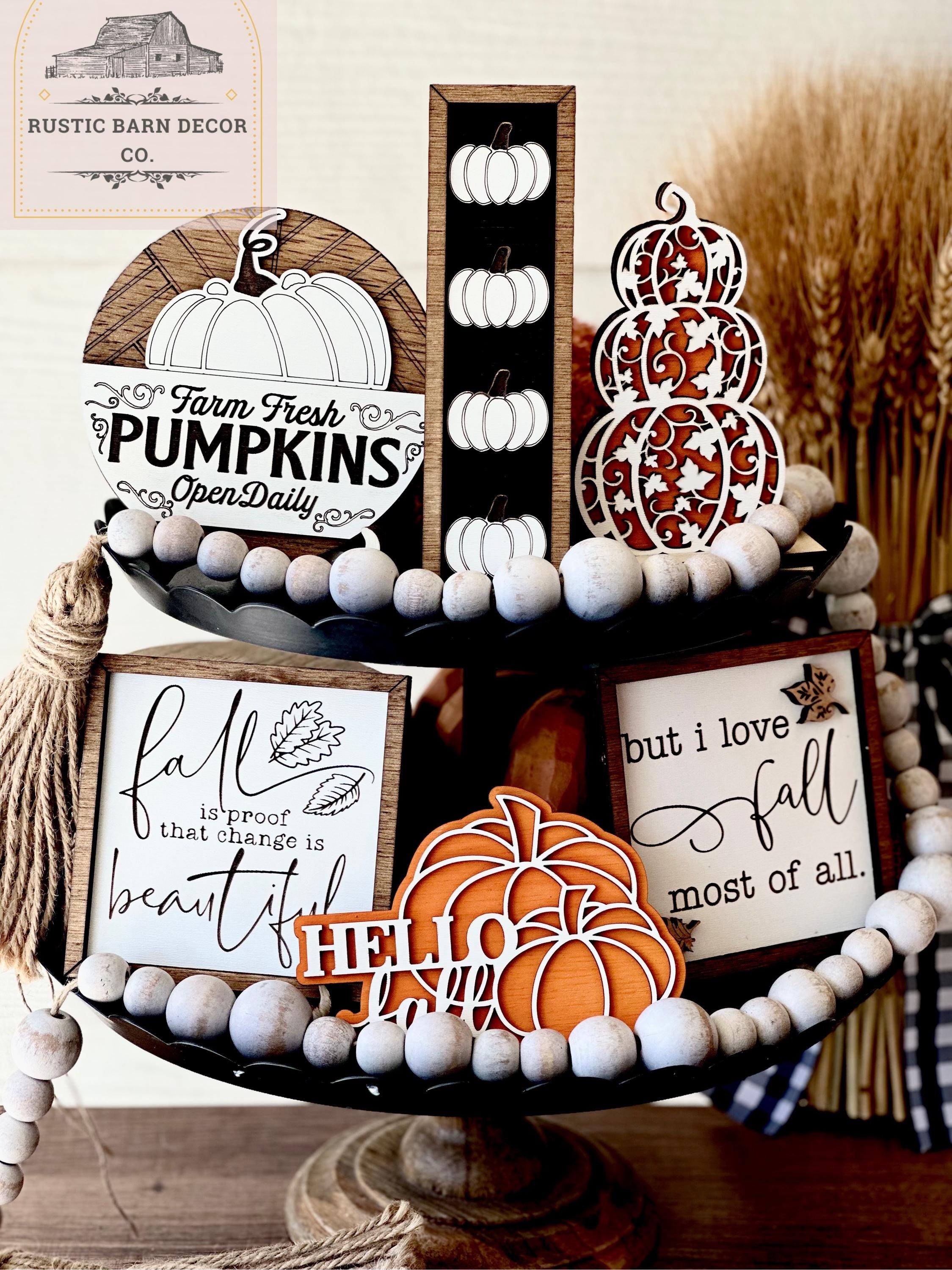 Fall Tiered Tray Decor Bundle, Bumpkin, Fall Mini Signs, Home, Gift ...