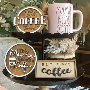 Coffee Bar Signs, Rustic Small Coffee Signs, Coffee Signs, Tiered Tray ...