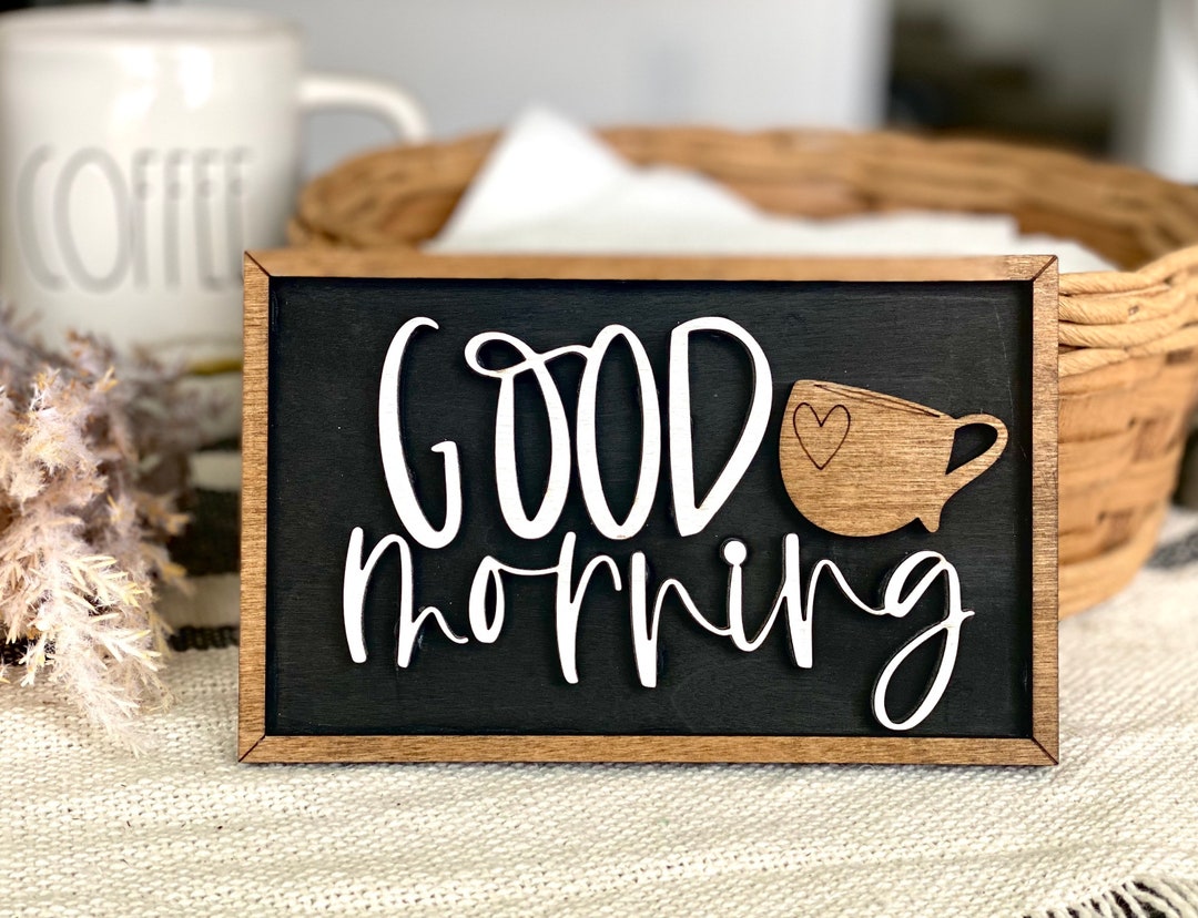 Coffee Barsign Good Morning Coffee , Rustic Small Coffee Signs ...