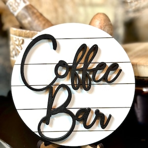 Coffee Bar Sign , Rustic Small Coffee Signs, Round Coffee Signs ...