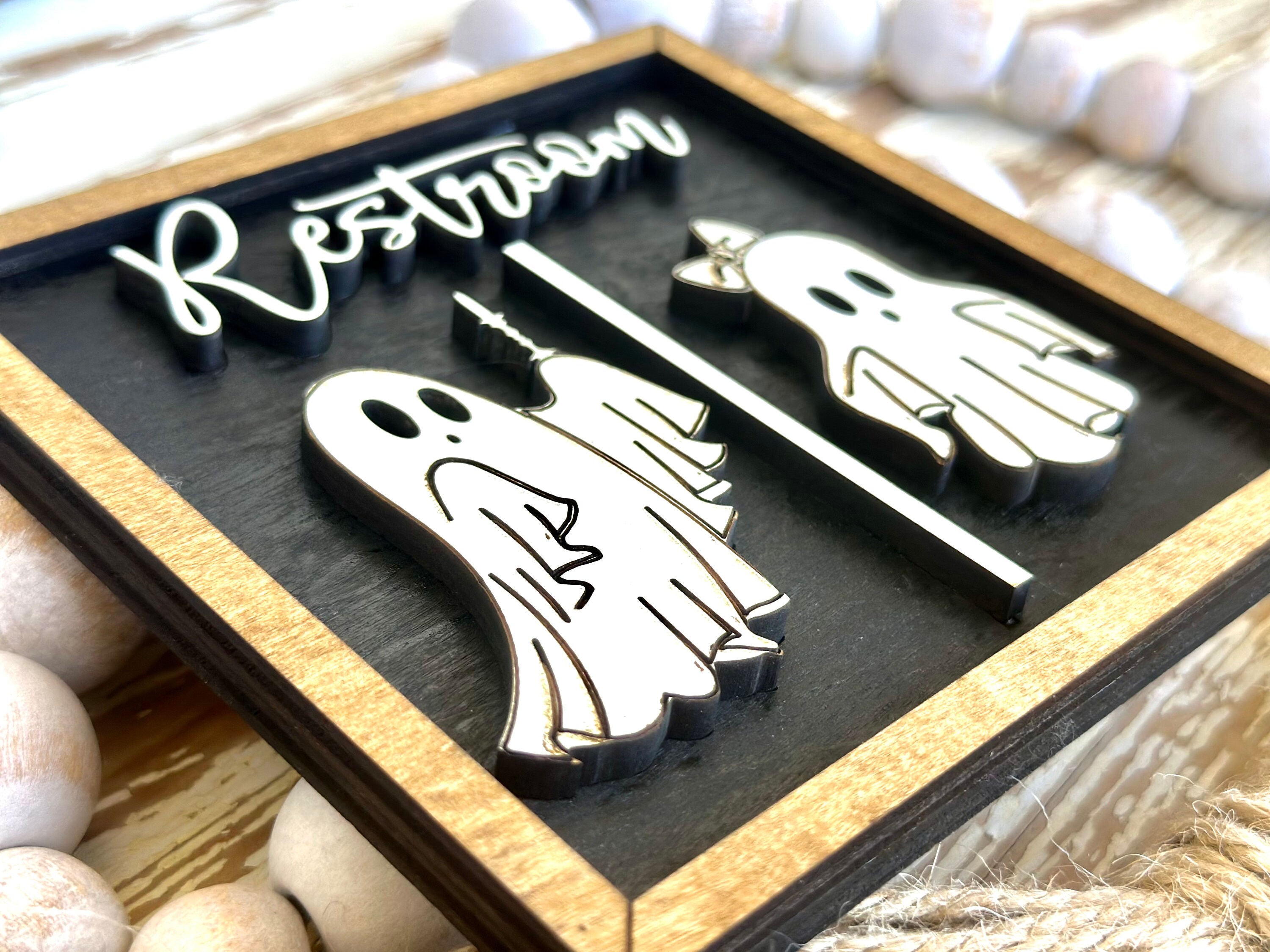 Halloween Bathroom Decor | Restroom Sign Horror | Farmhouse Sign ...