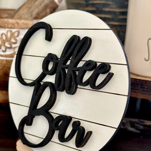 Coffee Bar Sign , Rustic Small Coffee Signs, Round Coffee Signs ...