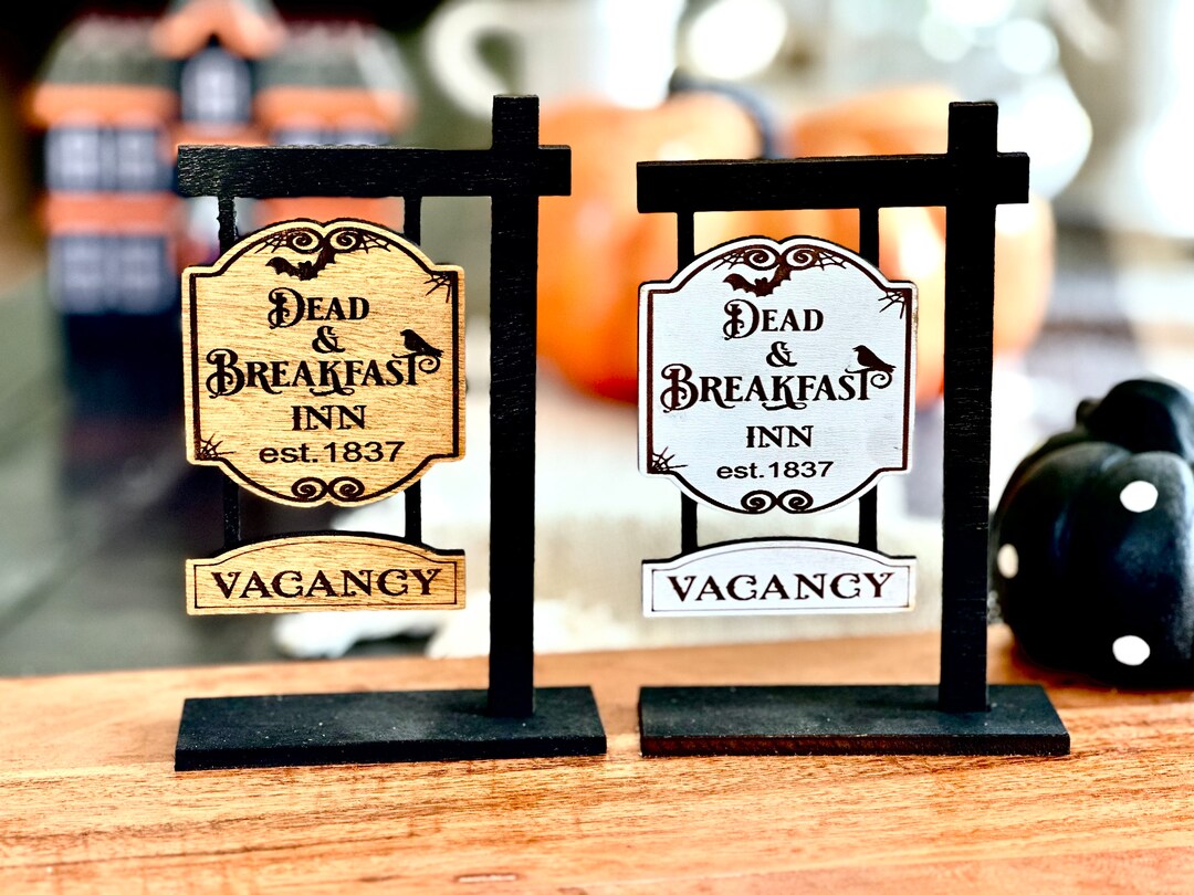 Dead and Breakfast Inn Mini Sign Halloween Tiered Tray Decor Farmhouse ...