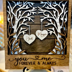 Personalized Wooden Sign With Names, Custom Couples , Anniversary ...