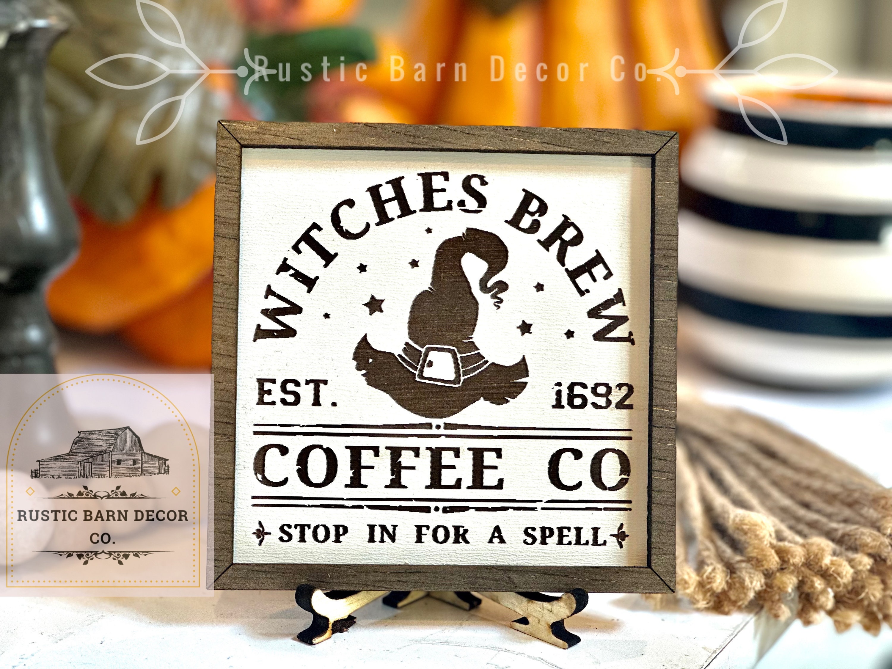 Witches Brew Coffee Co Sign, Halloween Sign, Coffee Bar Decor, Kitchen ...