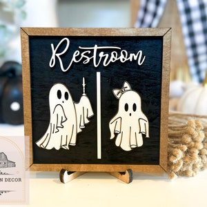 Halloween Bathroom Decor | Restroom Sign Horror | Farmhouse Sign ...