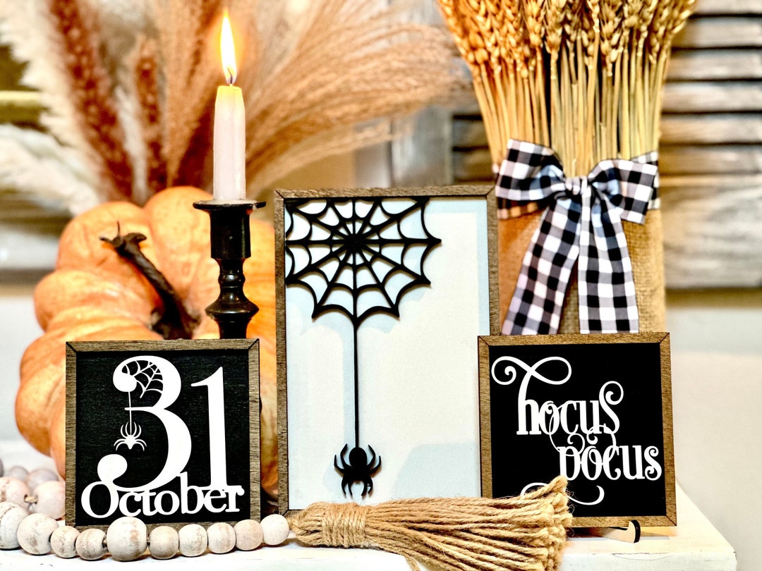 Spider Web Sign Fireplace Mantel Sign Hocus Pocus - Etsy